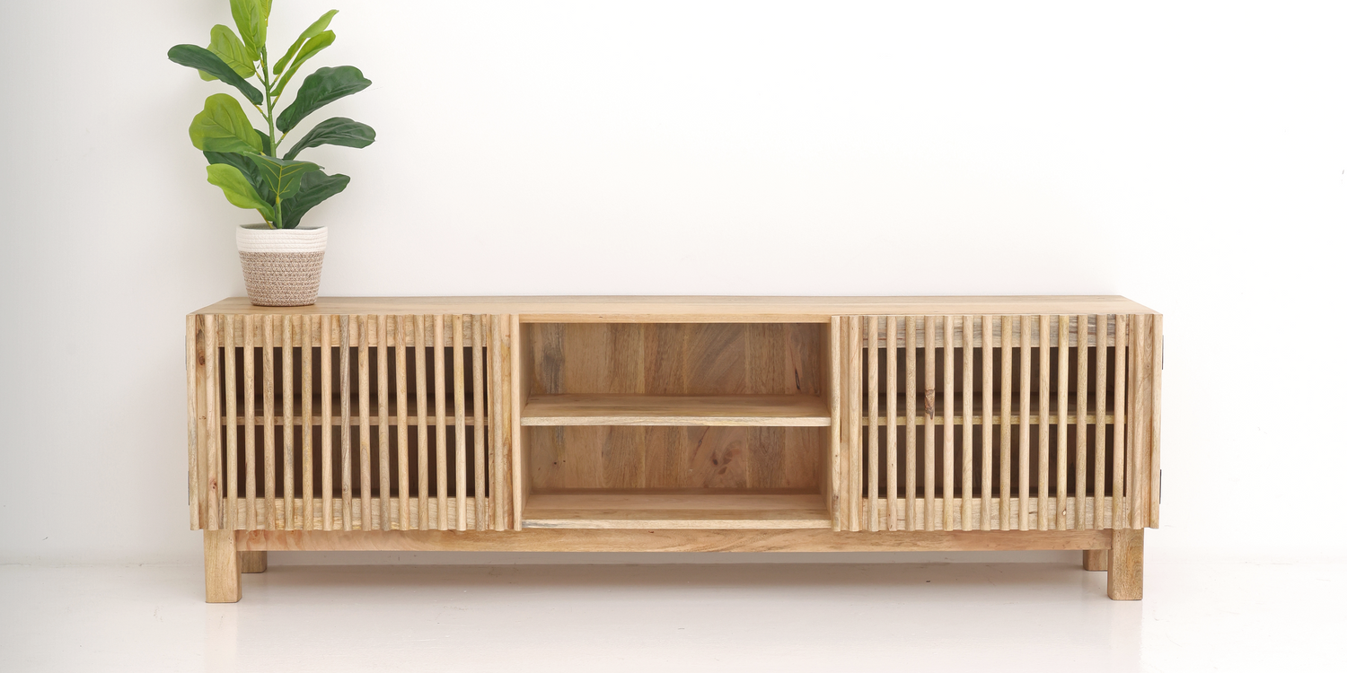 Solid Mango Wood TV Unit Dubai | Wooden TV Cabinet for Modern Homes UAE ...